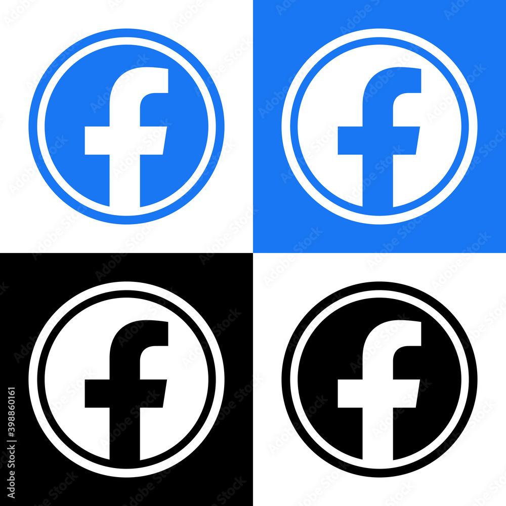 Facebook Logo - Vector Set Collection - Black Silhouette Shape ...