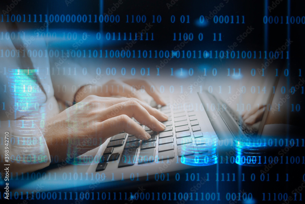 Payments System Hacking. Online Credit Cards Payment Security Concept. Hacker in Black Gloves ...