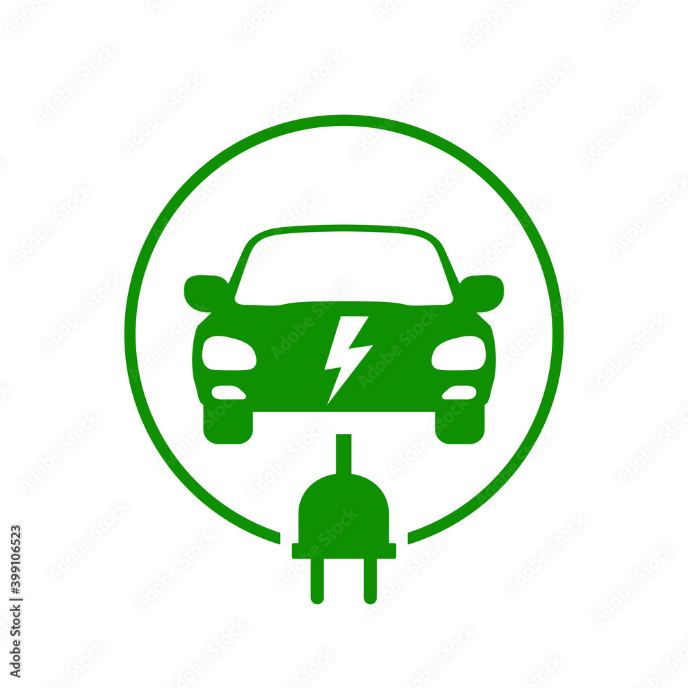 Electric car icon. Electrical ev charging station symbol. Electric ...