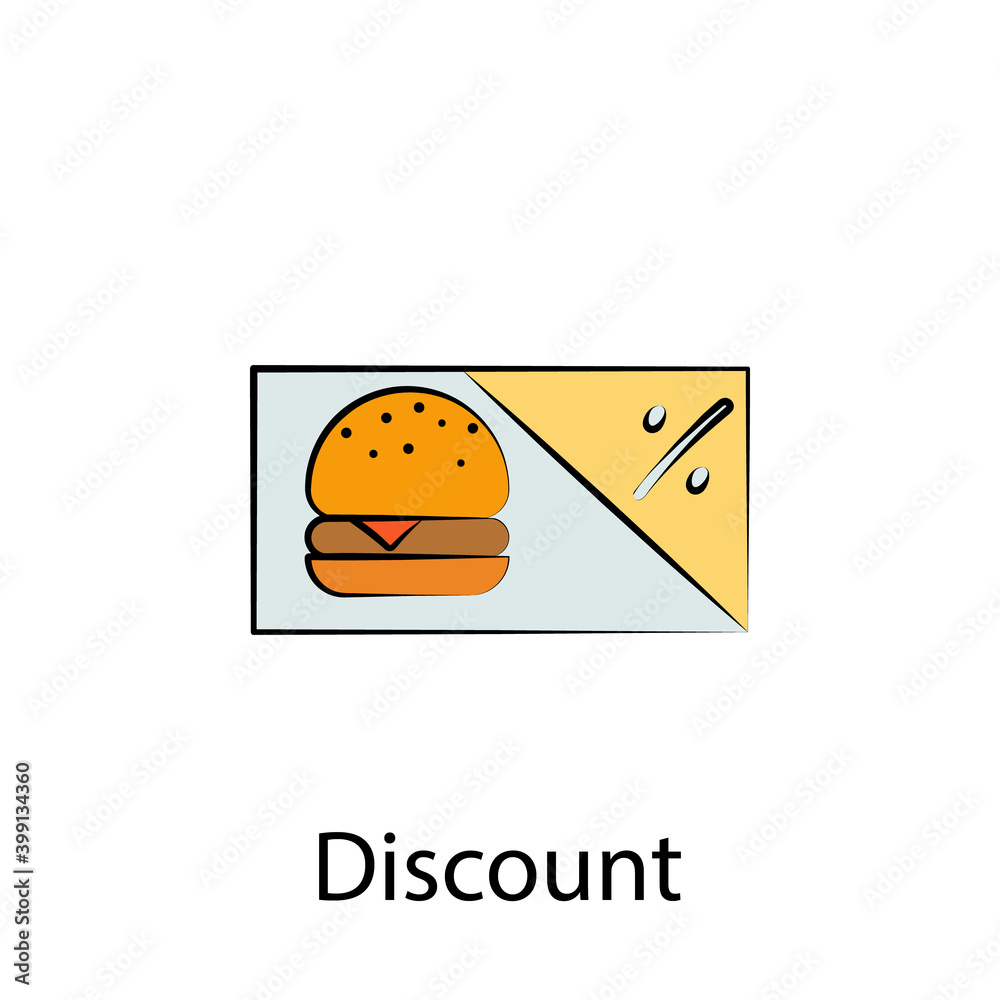 fast food discount outline icon. Element of food illustration icon ...