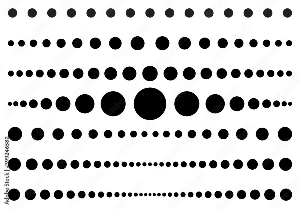 Dot line set. Dotted divider collection. Vector circle lines patterns ...