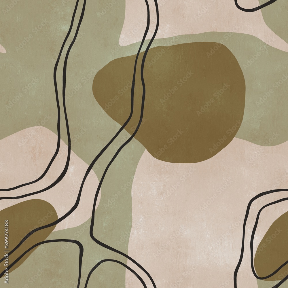 Stock-Illustration „Seamless organic rounded curvy shapes naive design ...