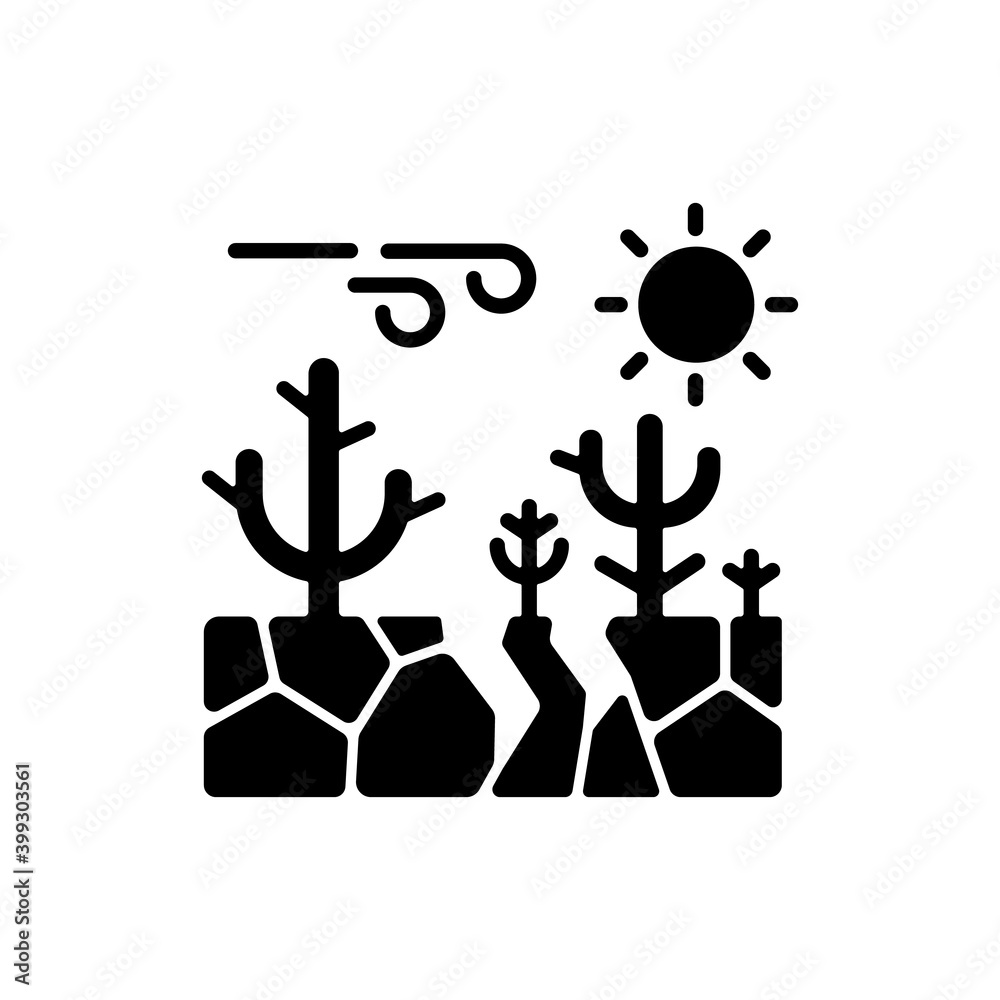 Climate change black glyph icon. Human emissions of greenhouse gases ...