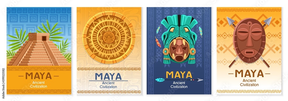 Maya ancient culture. Aztec and Inca civilization elements ...