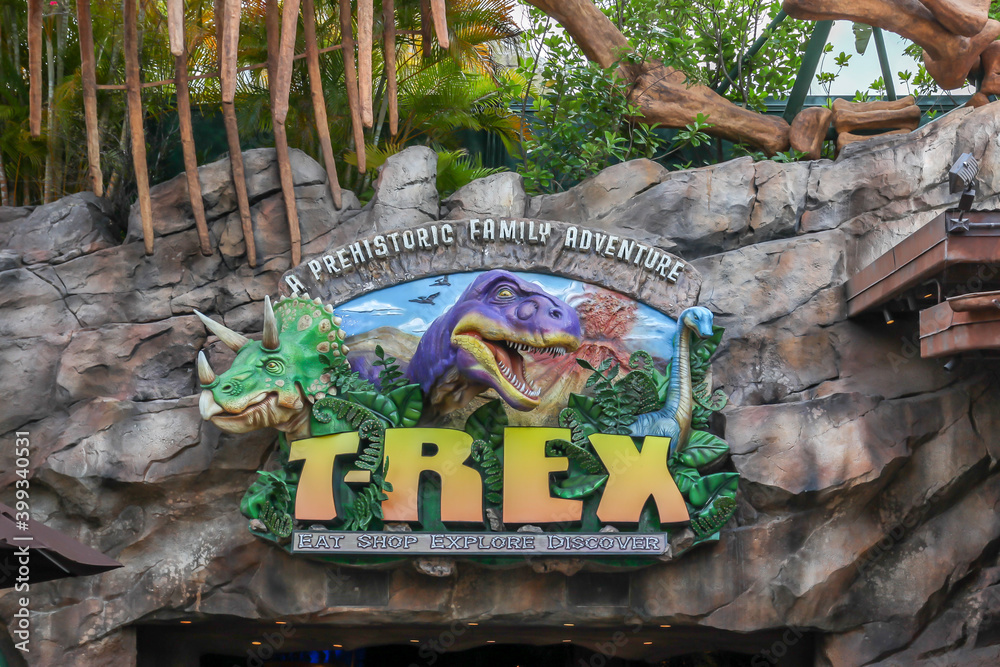 Orlando, Florida, USA - February 19, 2020: T-REX: A Prehistoric Family ...