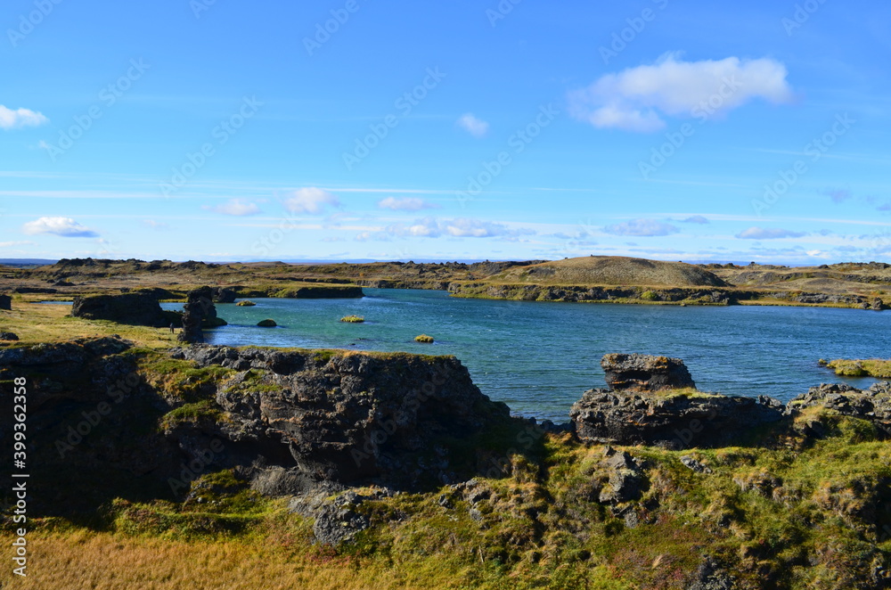 Mývatn, Myvatn lake, pseudocrater, Krafla, caldera, crater, volcano ...