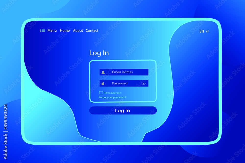 Merry Christmas log in web template Vector design. Dark minimalist ...