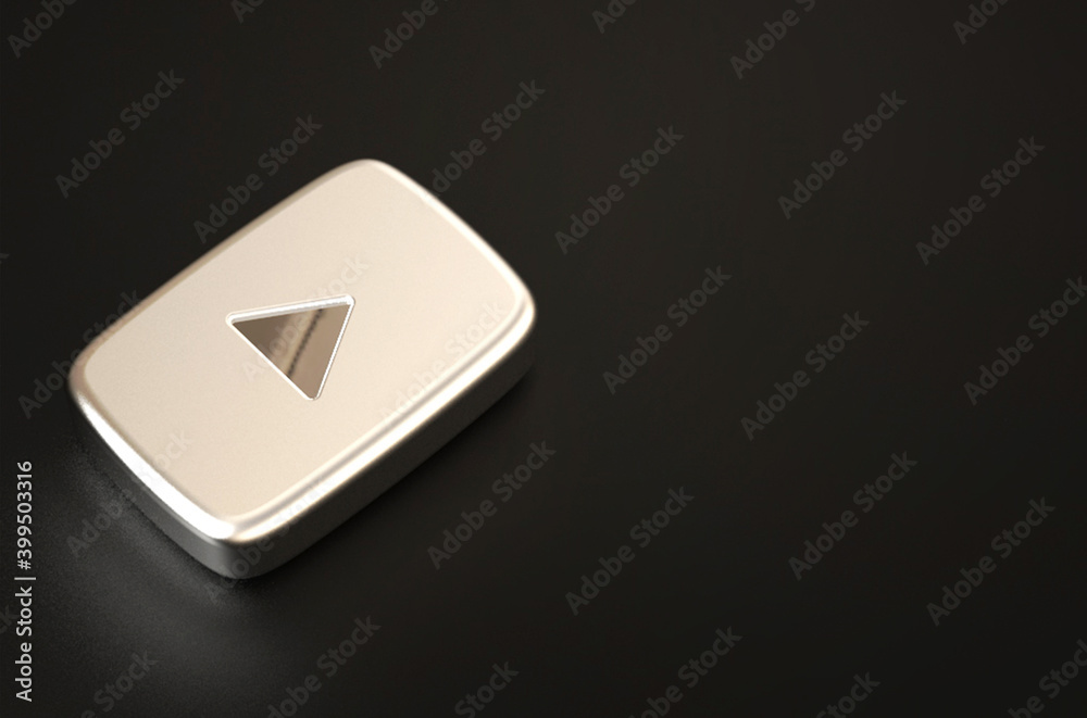 Silver youtube logo 3d rendering illustration Stock Illustration ...