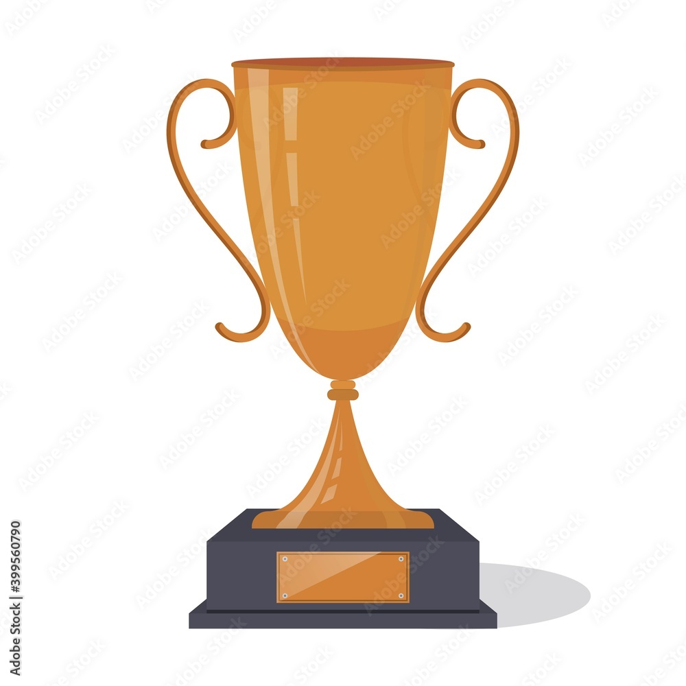 Bronze trophy cup. Shiny bronze winner cup. Champions infographic ...