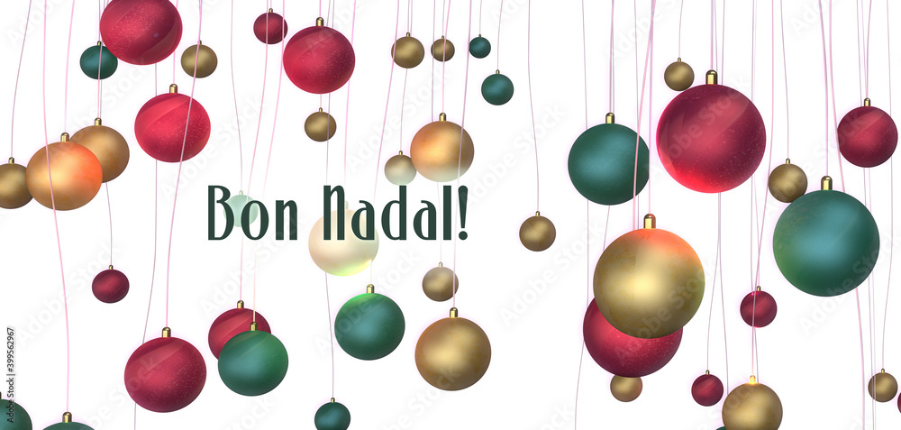 Illustration Stock Felicitación navideña en catalán con bolas de ...