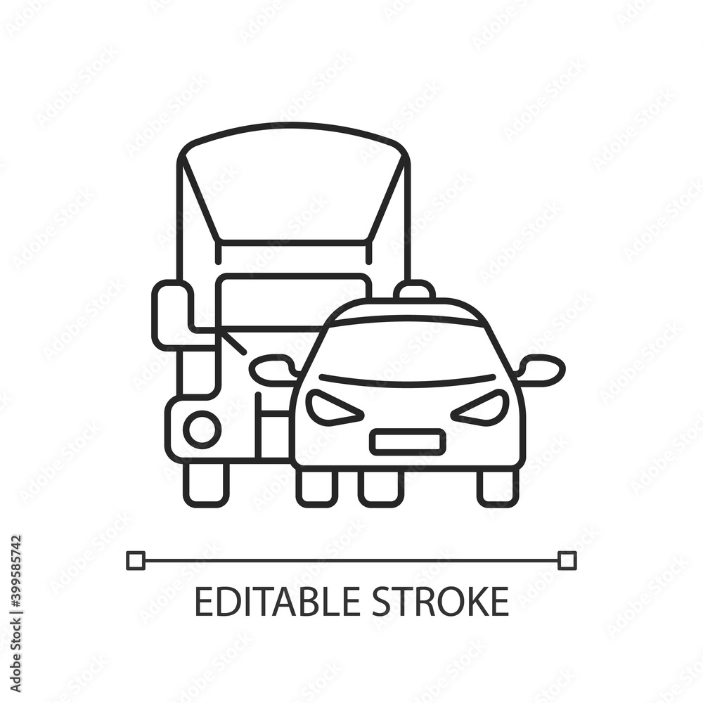 Vetor Car park linear icon. Groups of motor vehicles owned or leased ...
