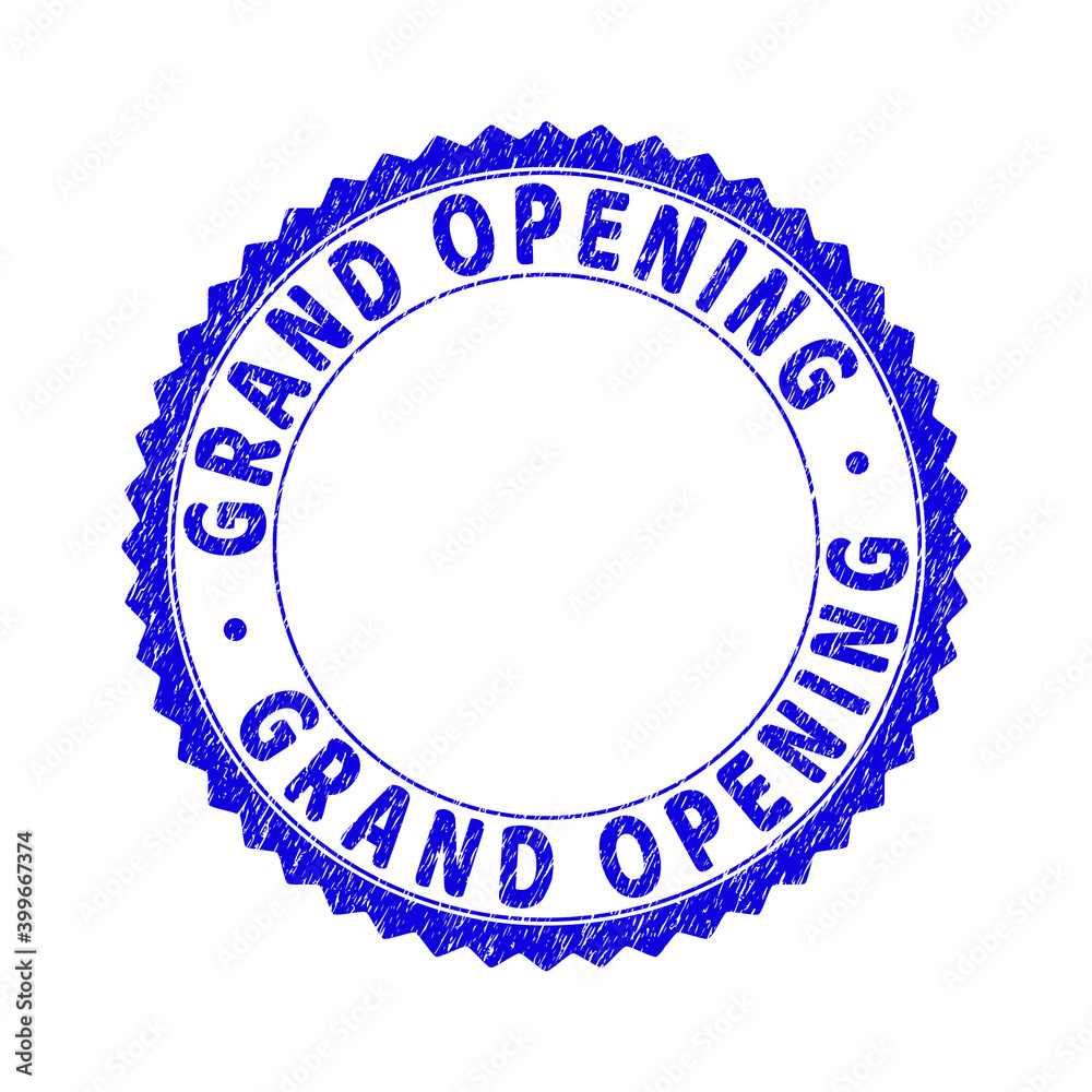 Vector de Stock Grunge GRAND OPENING round rosette stamp seal. Empty ...
