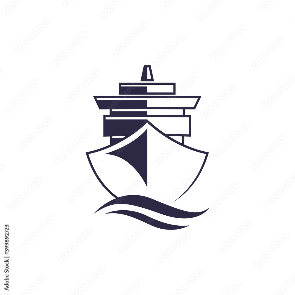 ship vector logo template illustration isolated on white background ...