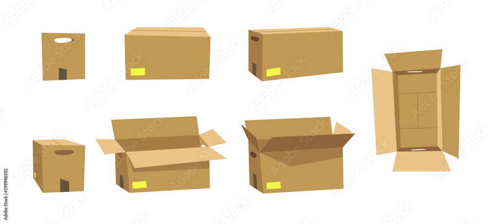 Carton Open and Closed Recycling Box with Perforation for Hands ...