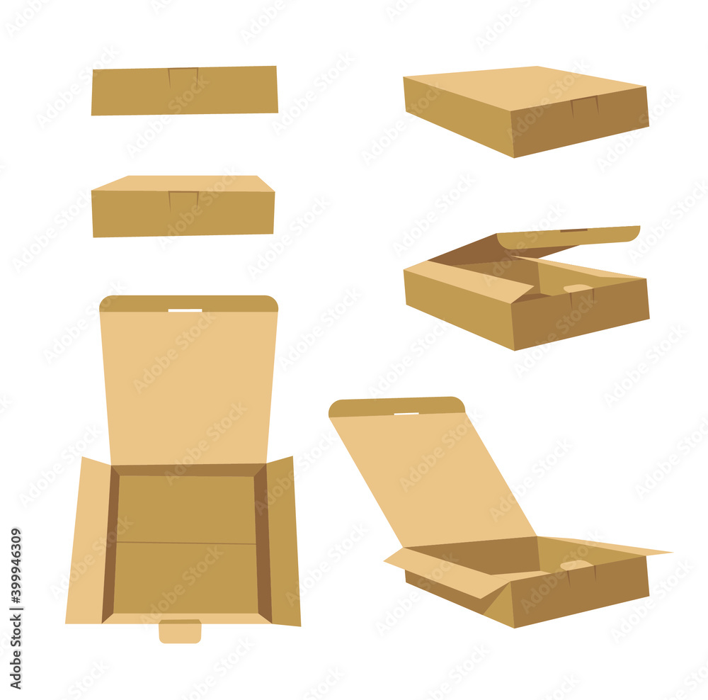 Carton Assembly Box for Technological and Electronic Products. Cartoon ...