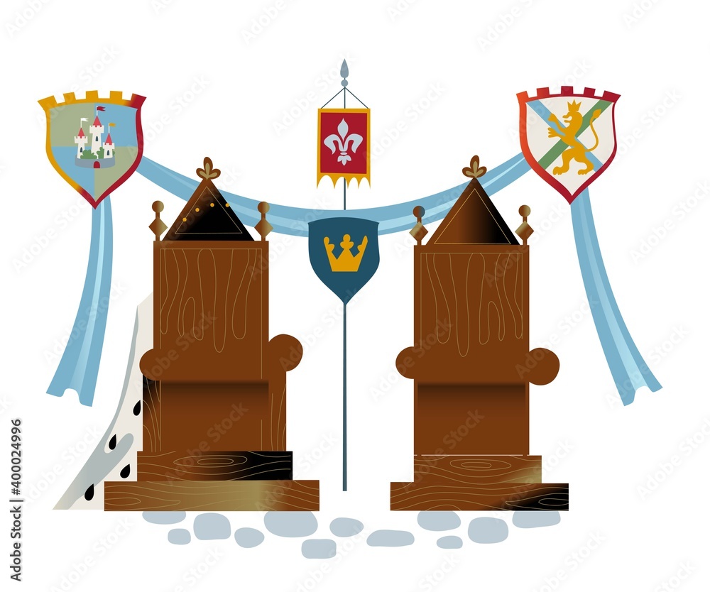 Medieval royal thrones background. Middle Ages emperor and royalty ...