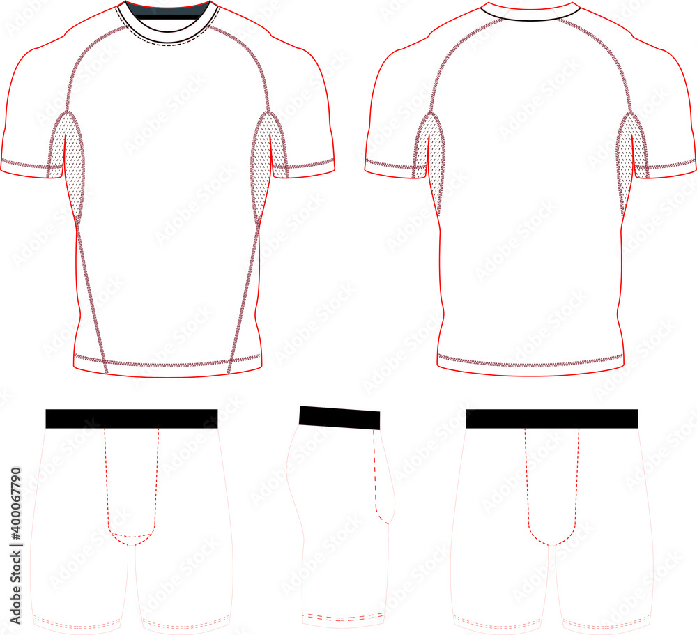 Sublimated Short Sleeve Compression Top and Shorts Templates ...
