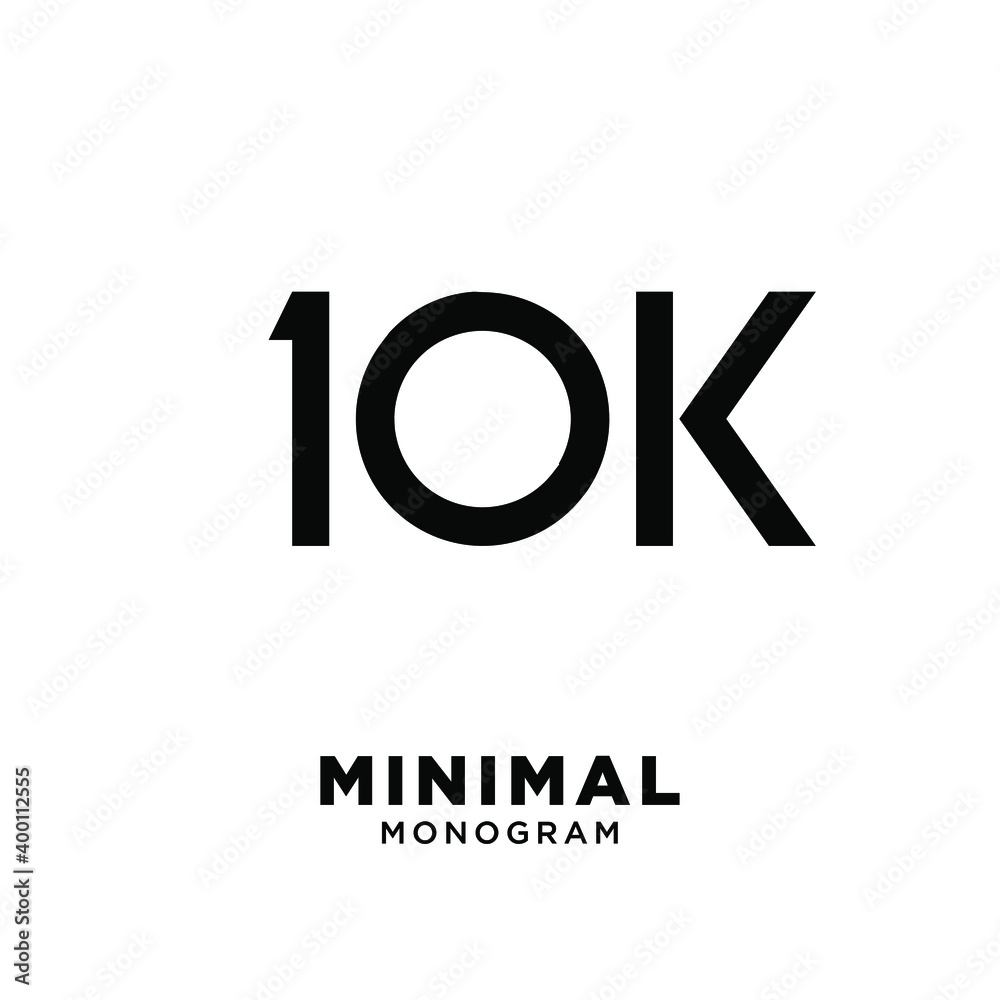 10k simple letter luxury logo design isolated black background Stock ...