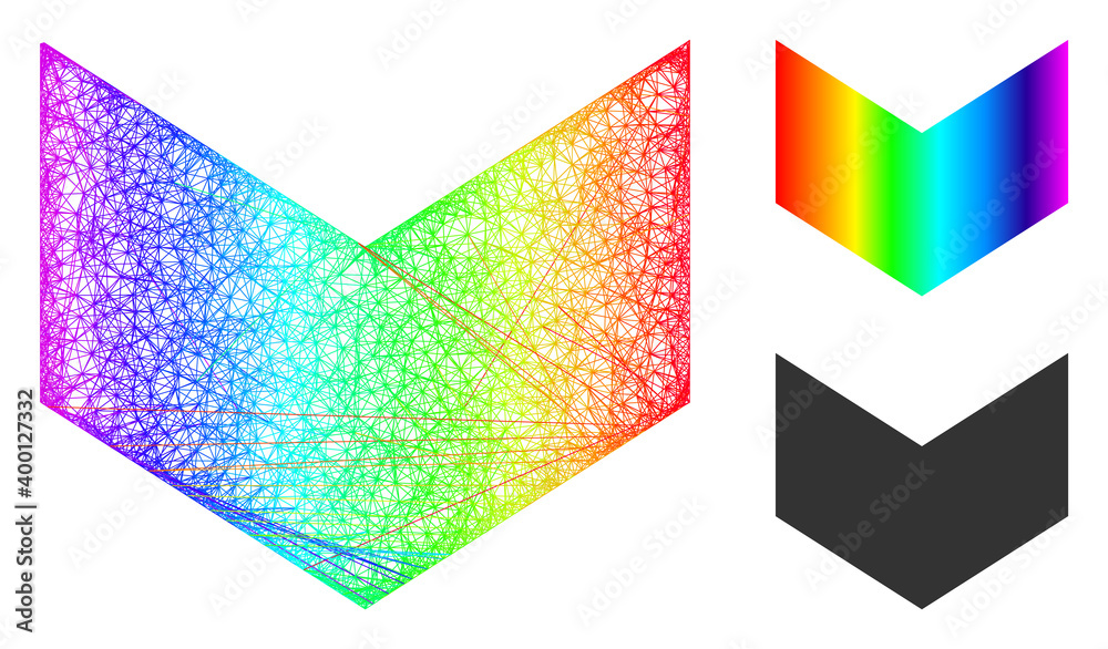 Rainbow vibrant wire frame direction down, and solid spectrum gradient ...