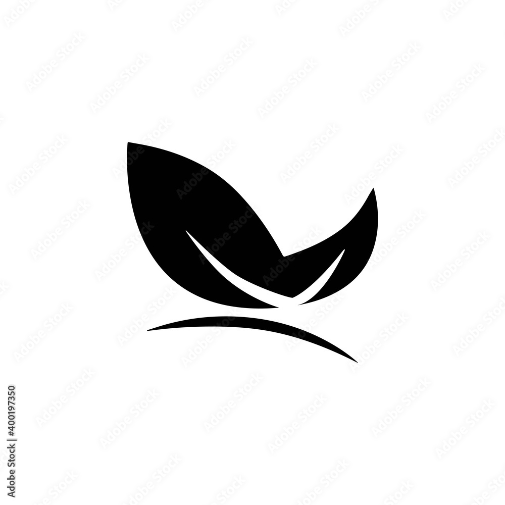 simple leaf vector logo Stock Vector | Adobe Stock