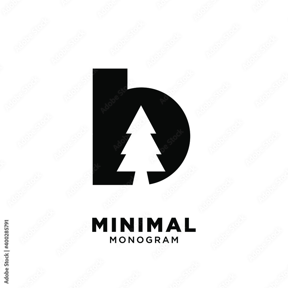 Letter e pine tree initial logo design Stock Vector | Adobe Stock