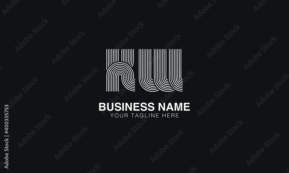Kw K W Initial Based Abstract Modern Minimal Creative Logo Vector Template Image Line Art