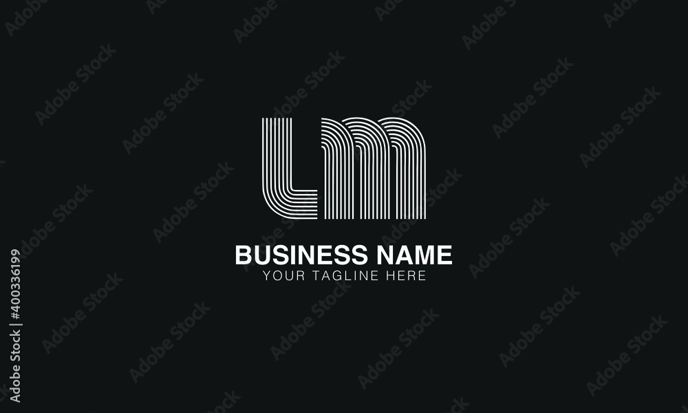 LM L M initial based abstract modern minimal creative logo vector ...