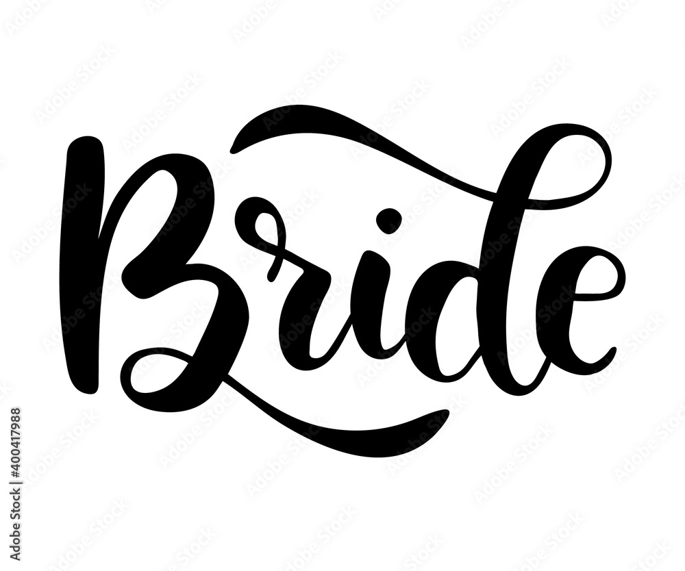 Vector de Stock Bride word calligraphy design to print on tee, shirt ...