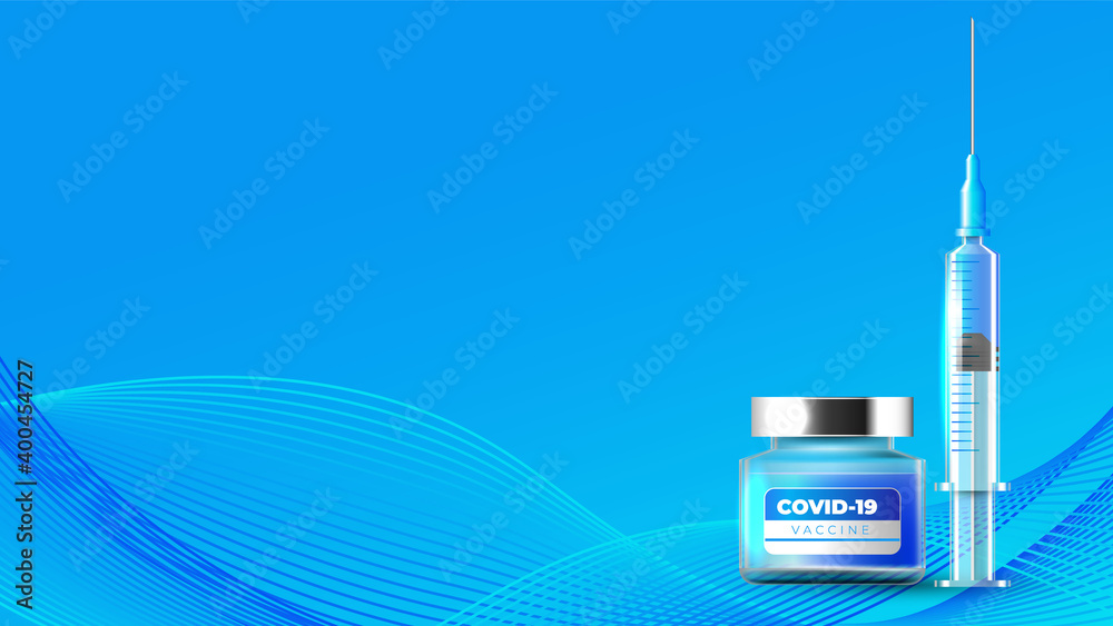 Coronavirus vaccination background with syringe Stock Vector | Adobe Stock