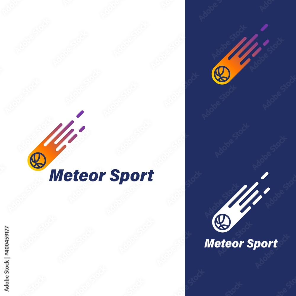 Meteor sport logo company, logo vector template design with three ...