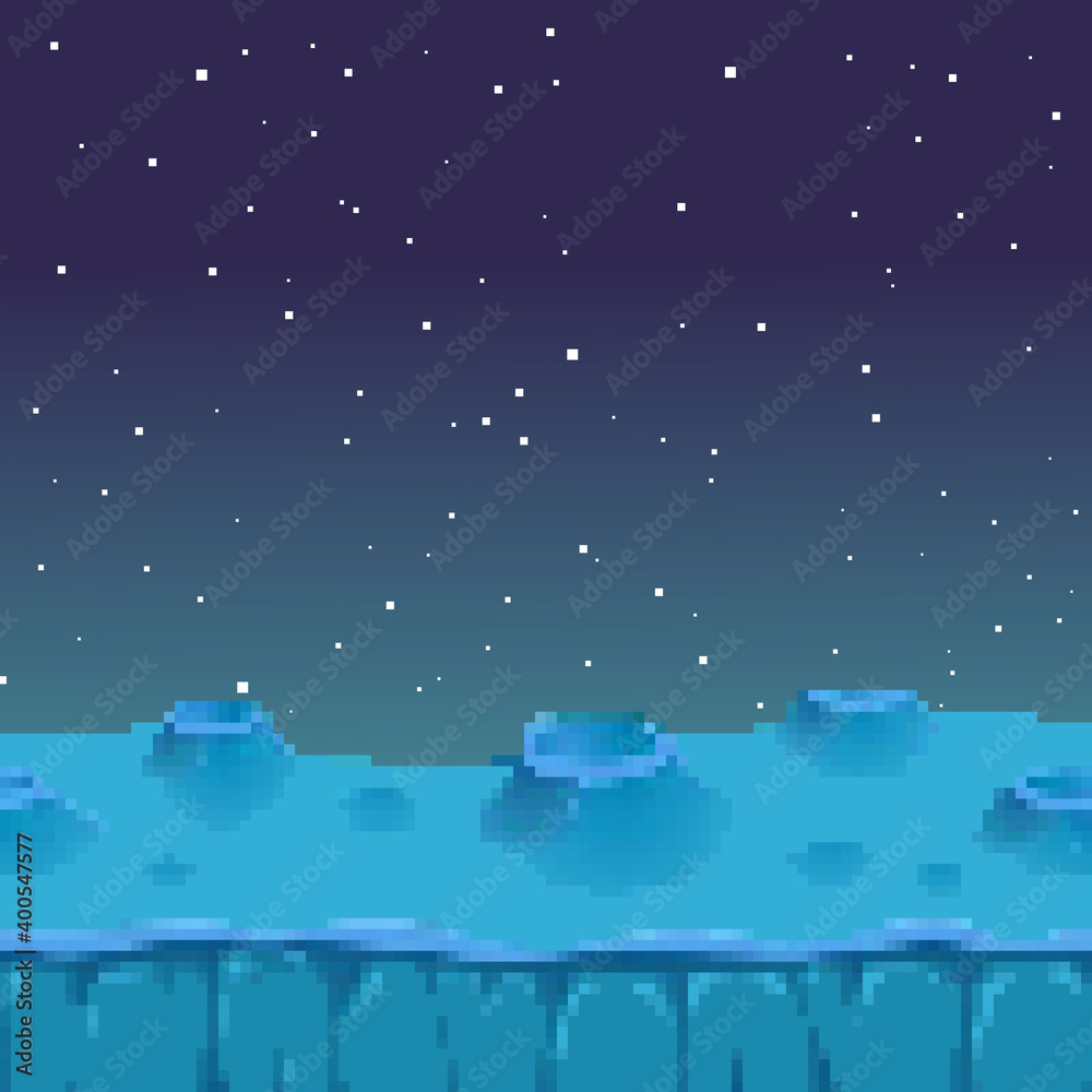 Pixel 80s Retro Wave Sci-Fi Background with Sunrise or Sunset. Pixel ...