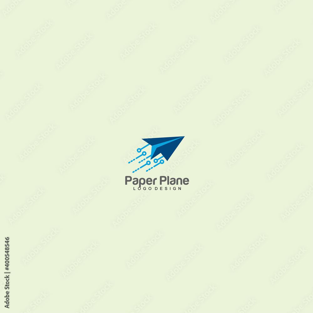 Paper Plane Logo Design Template, Blue Logistics Logo With Airplane ...