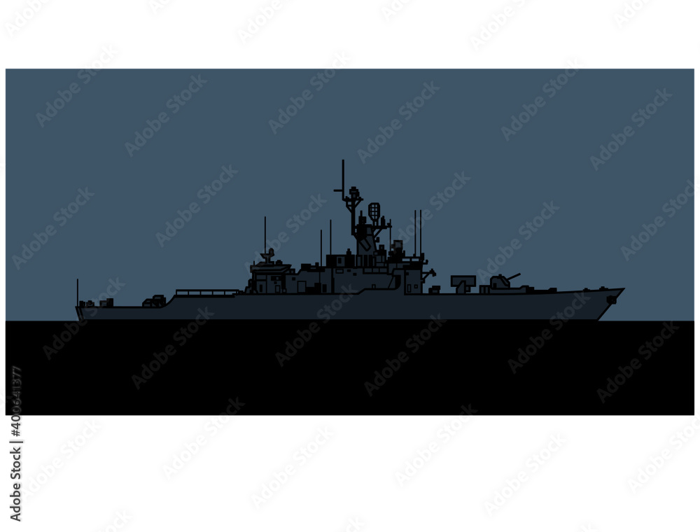 US Navy Bronstein class frigate. Vector image for illustrations and ...