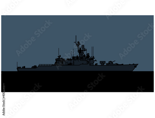 US Navy Bronstein class frigate. Vector image for illustrations and ...