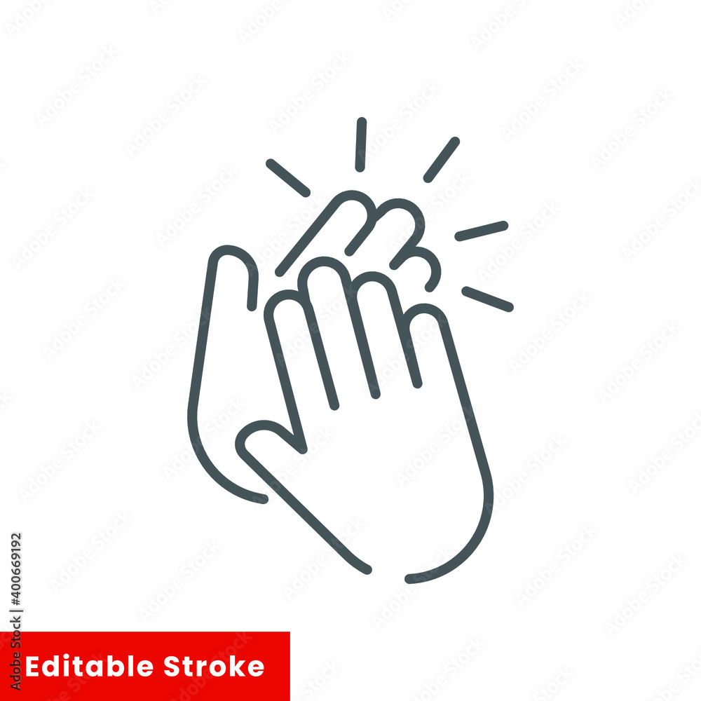 Applause icon. Clap, plaudits, standing ovation symbol. Flat design. Stock - Editable stroke ...