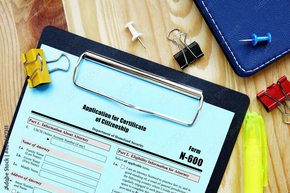 Form N-600 Application for Certificate of Citizenship Stock Photo ...