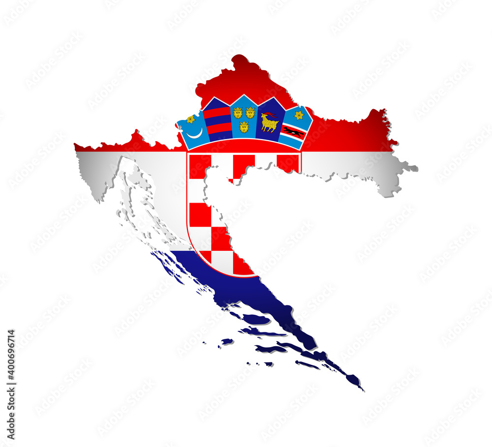 Vector isolated illustration with Croatia national flag with shape of ...
