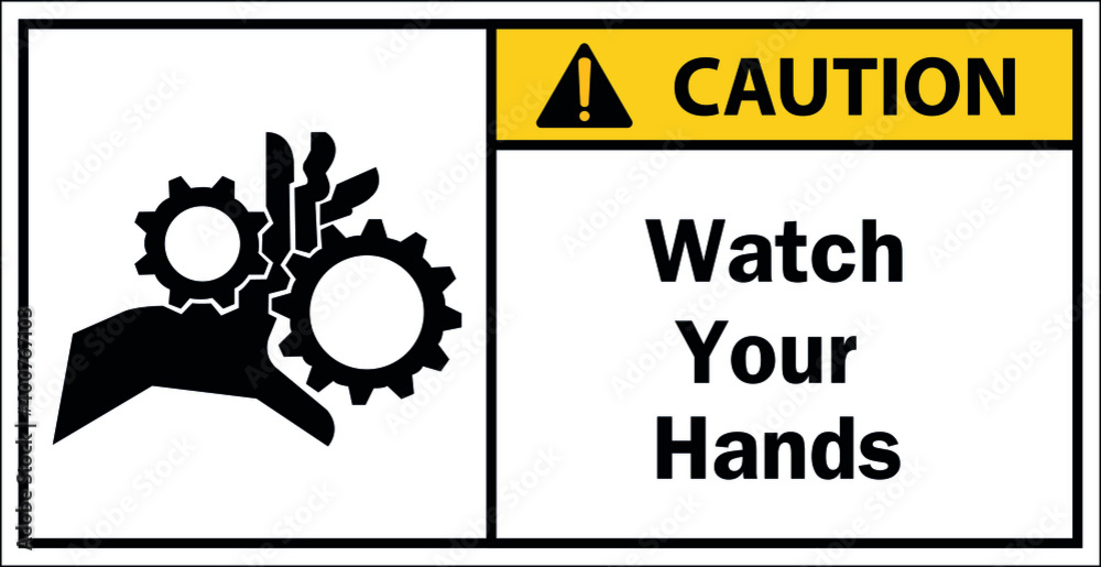 Caution Watch Your Hands Symbol Sign,Draw from Vector Illustration ...