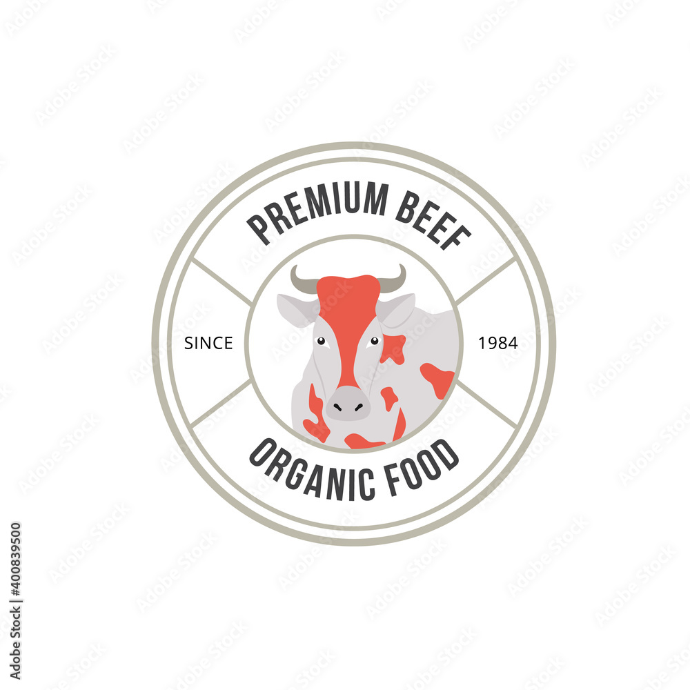 Logo for premium beef from farm with cattle a vector illustration Stock ...
