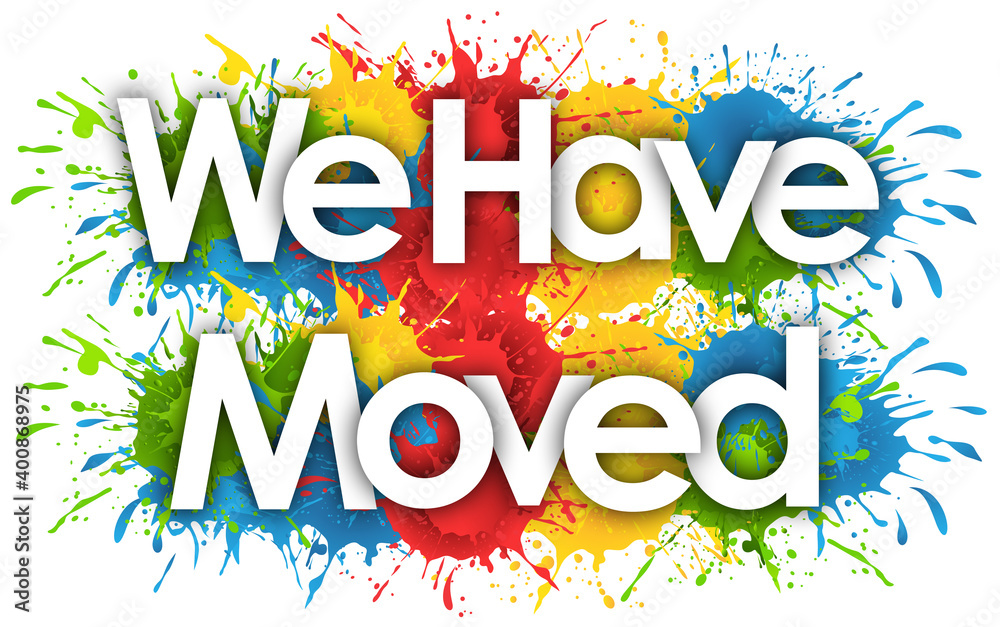 we have moved in splash’s background Stock Illustration | Adobe Stock