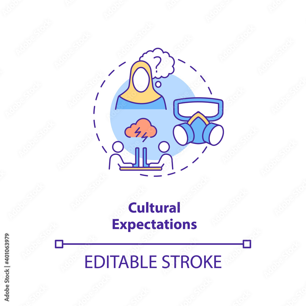 Cultural expectations concept icon. Human factor in ergonomics idea ...