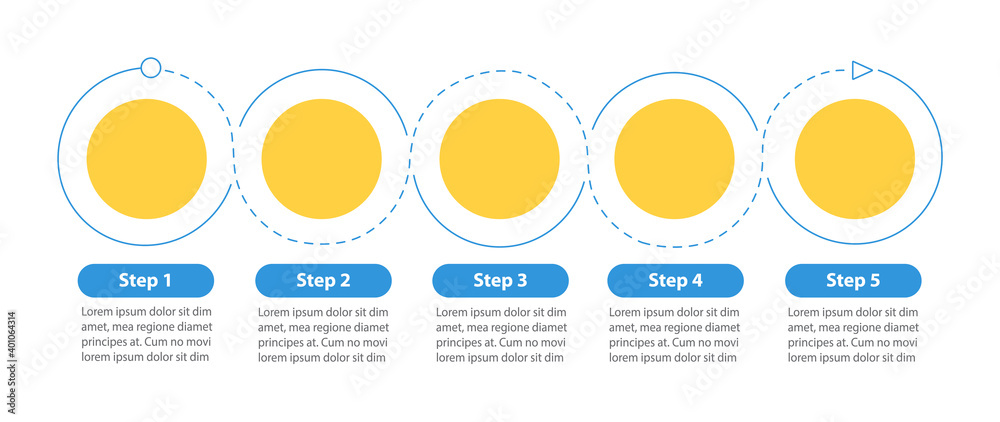Round flowchart vector infographic template. Minimilistic style ...