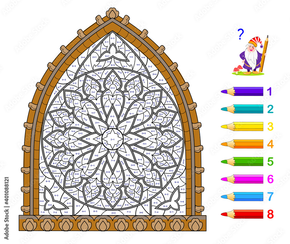Math education for children. Coloring book. Mathematical exercises on ...