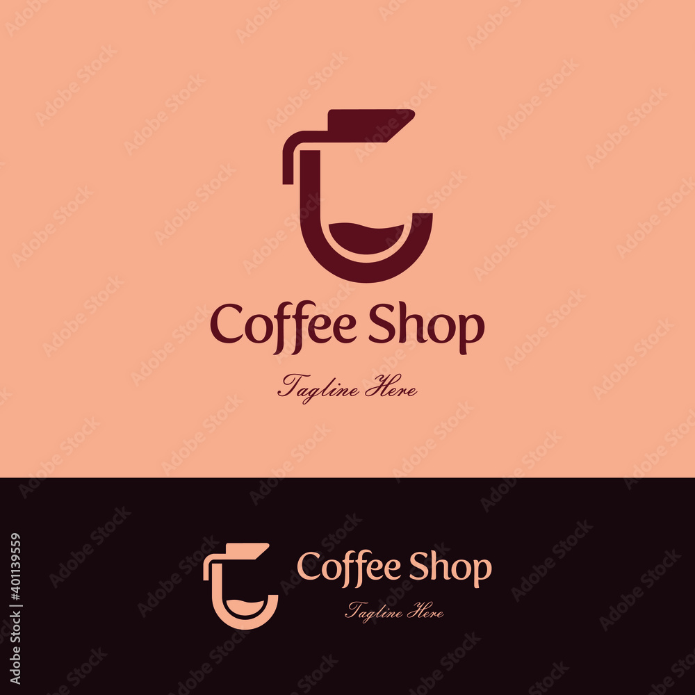 Initial letter L for Coffee shop and store logo concept with fluid icon ...