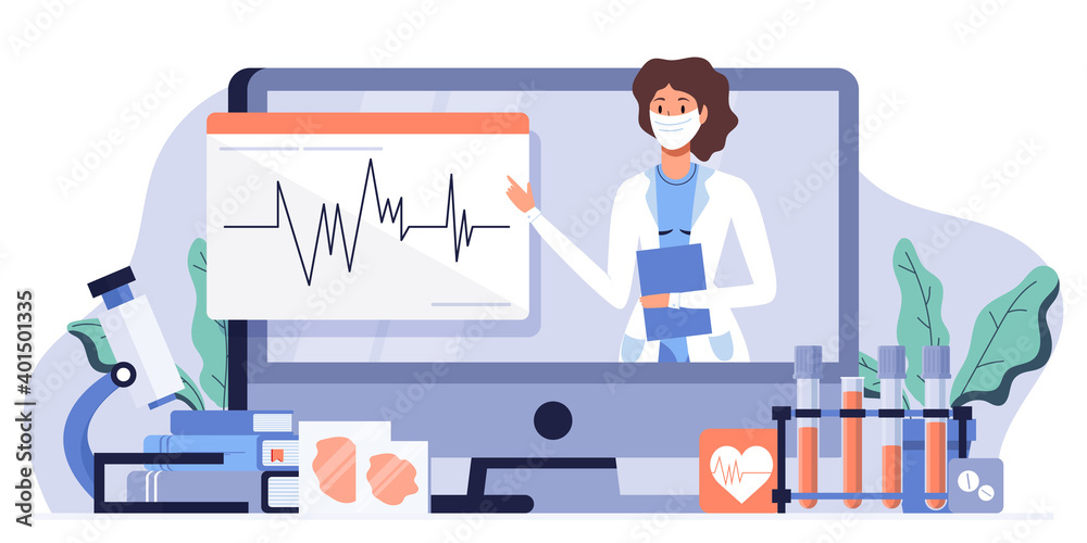 Vector de Stock Medical examination and cardiology doctor, circulatory ...