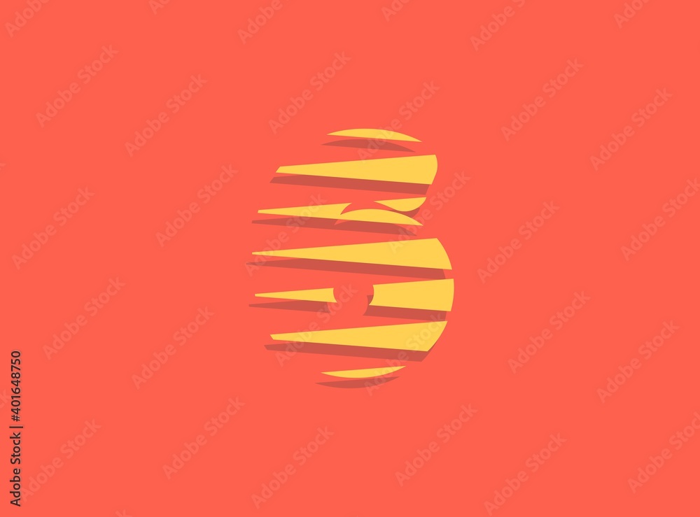 6 number fast, speed motion logo. Sport style futuristic obliques ...