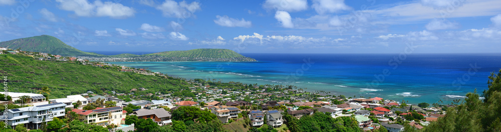 Gorgeous panoramic ocean view of the east side of Honolulu to Aina ...