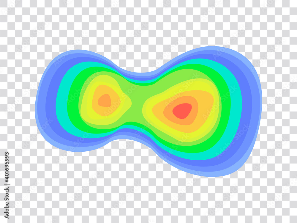 Vector graphic of infrared rays with hot spots spectrum on transparent ...