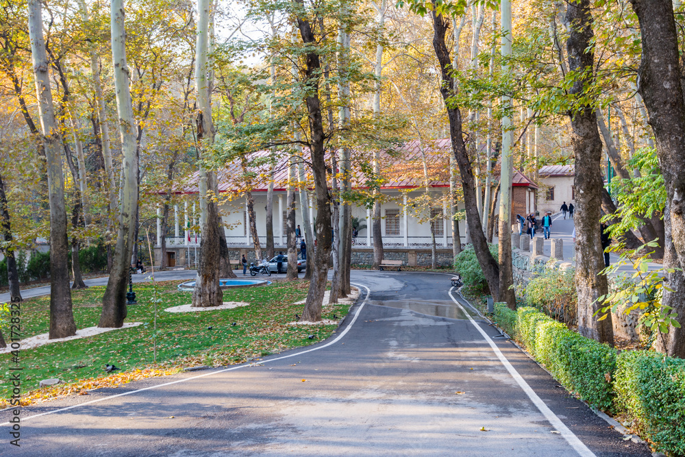 Iranian visitor visiting the Farshchian Museum Sa'dabad palace Complex ...