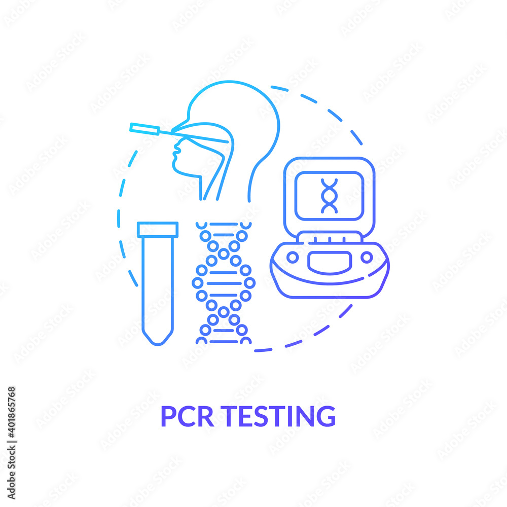 PCR testing concept icon. Covid testing type idea thin line ...